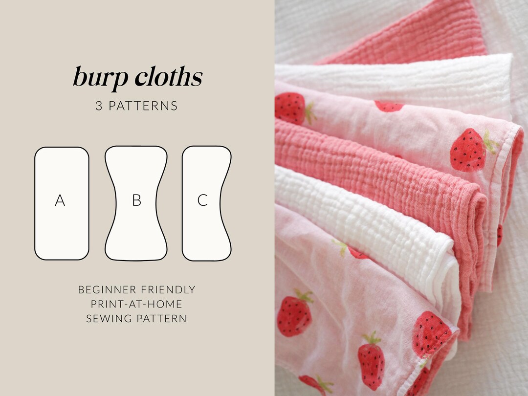 Burp Cloth Sewing Pattern | PDF | Three Options | Beginner Friendly - Etsy