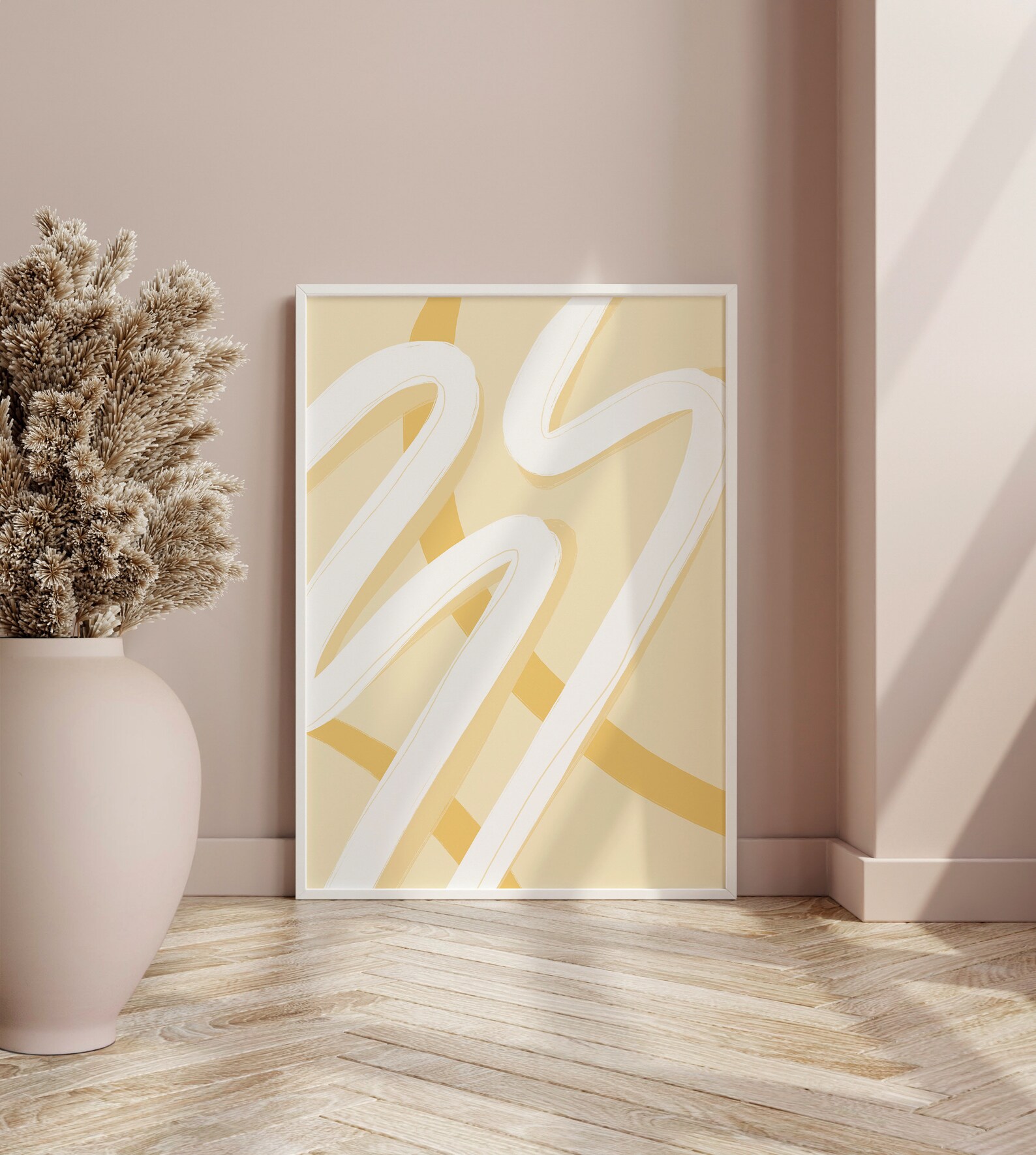 Yellow Abstract Wall Art, Spring Decor, Uplifting Home, Contemporary ...