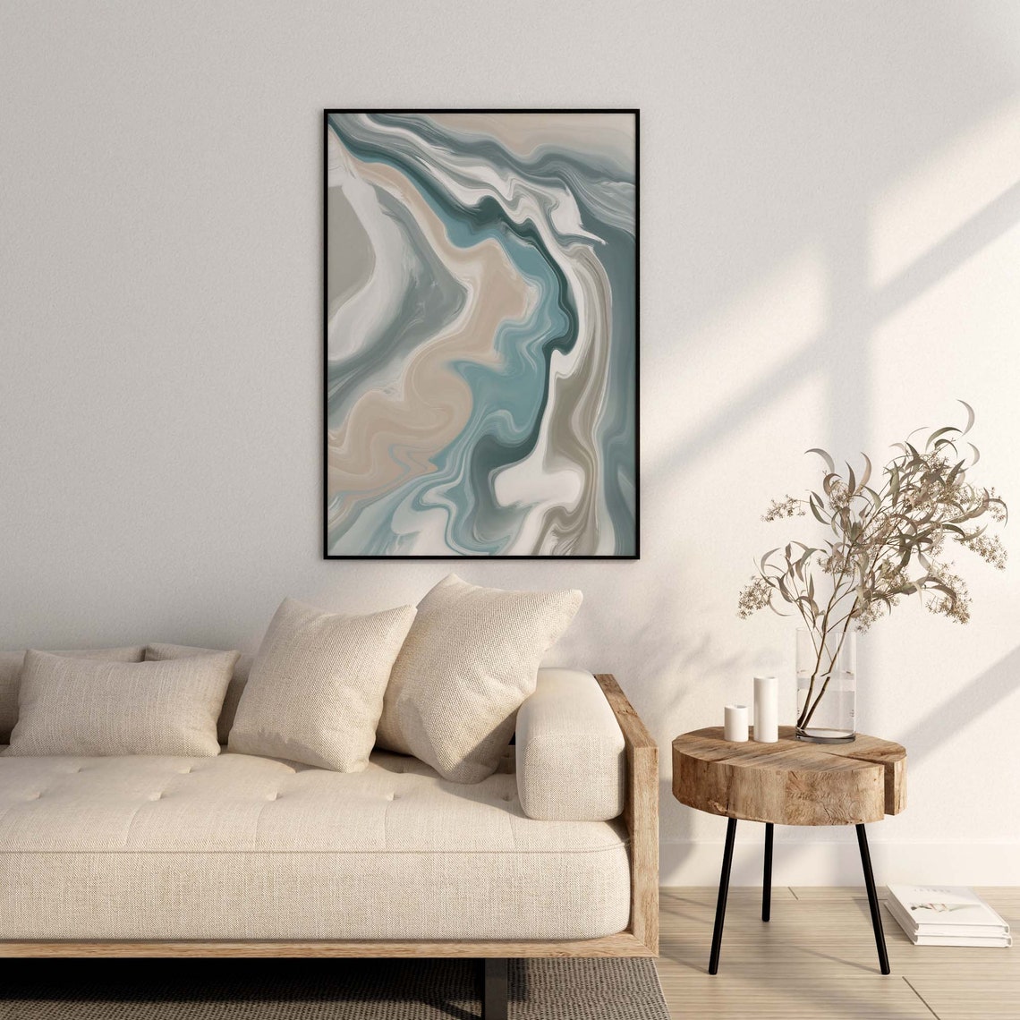 Marble Print, Blue Printable Wall Art, Marble Decor, Blue Marble Home ...