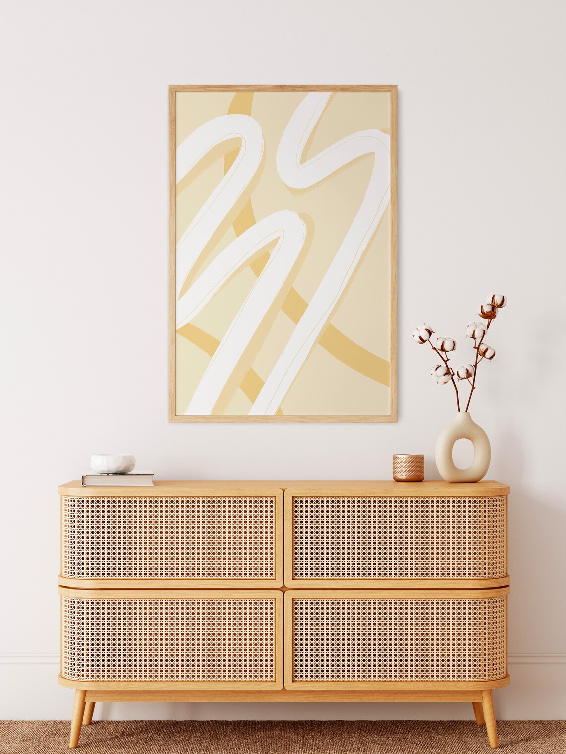 Yellow Abstract Wall Art, Spring Decor, Uplifting Home, Contemporary ...