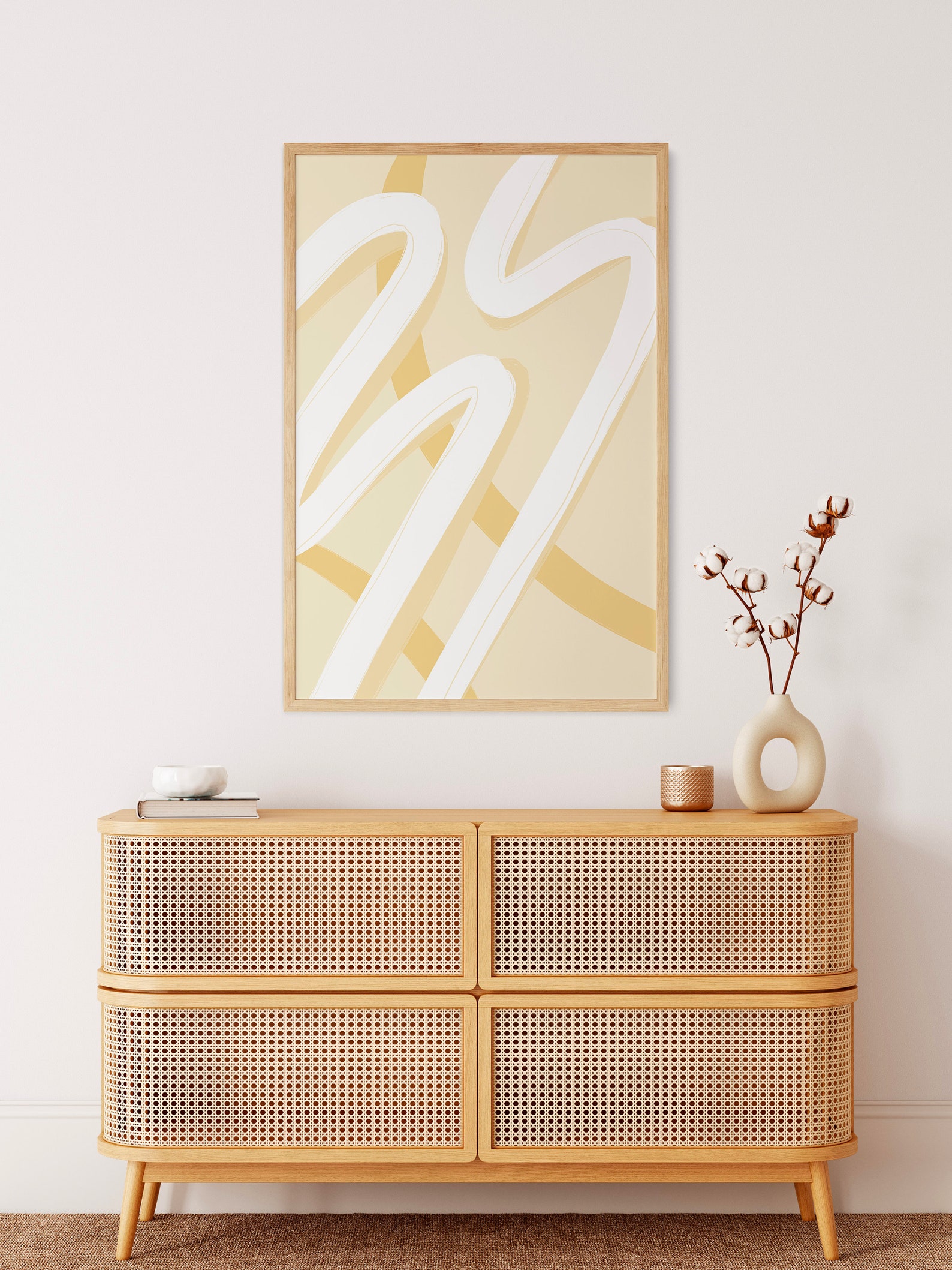 Yellow Abstract Wall Art, Spring Decor, Uplifting Home, Contemporary ...