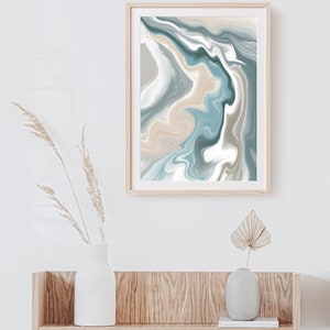 Marble Print, Blue Printable Wall Art, Marble Decor, Blue Marble Home ...