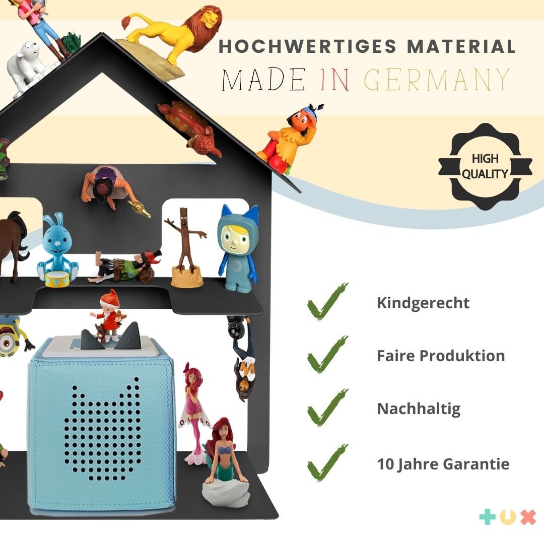 TUX Shelf House for 42 Tonies and Toniebox Magnetic Wall Shelf for ...