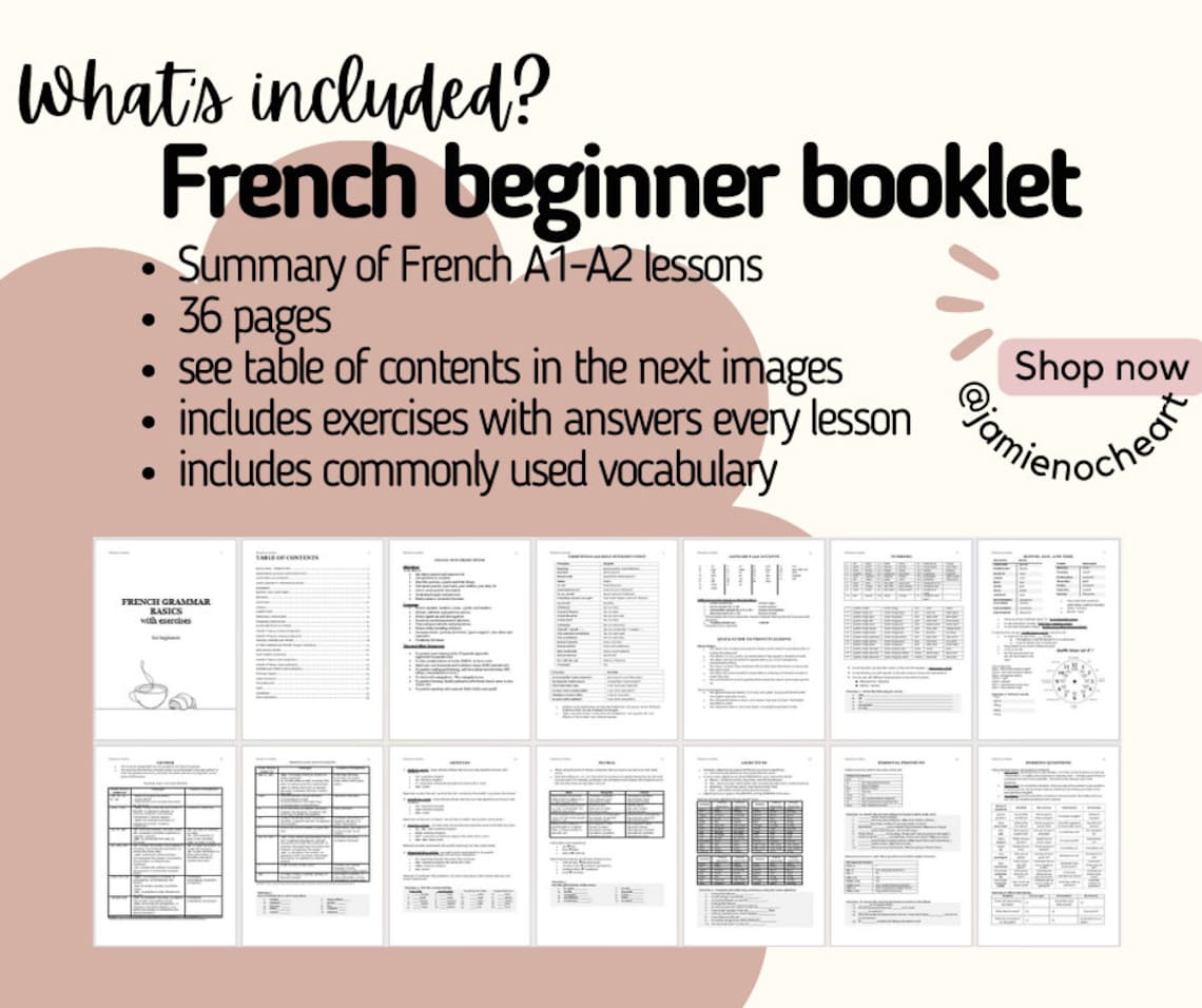 BOOKLET SET French A1-A2 Grammar Booklet and DELF A2 Booklet physical ...