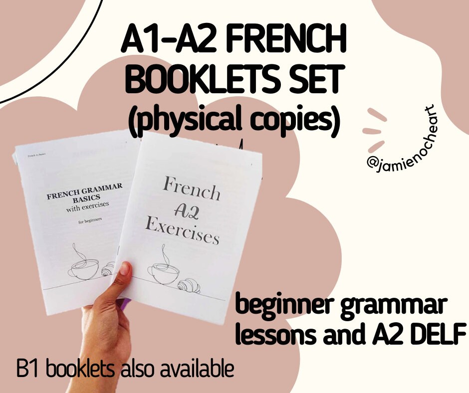 BOOKLET SET French A1-A2 Grammar Booklet and DELF A2 Booklet physical ...
