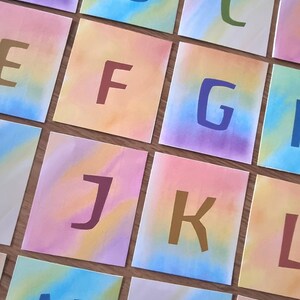 Watercolour Alphabet Flash Cards - Instant Download - Etsy
