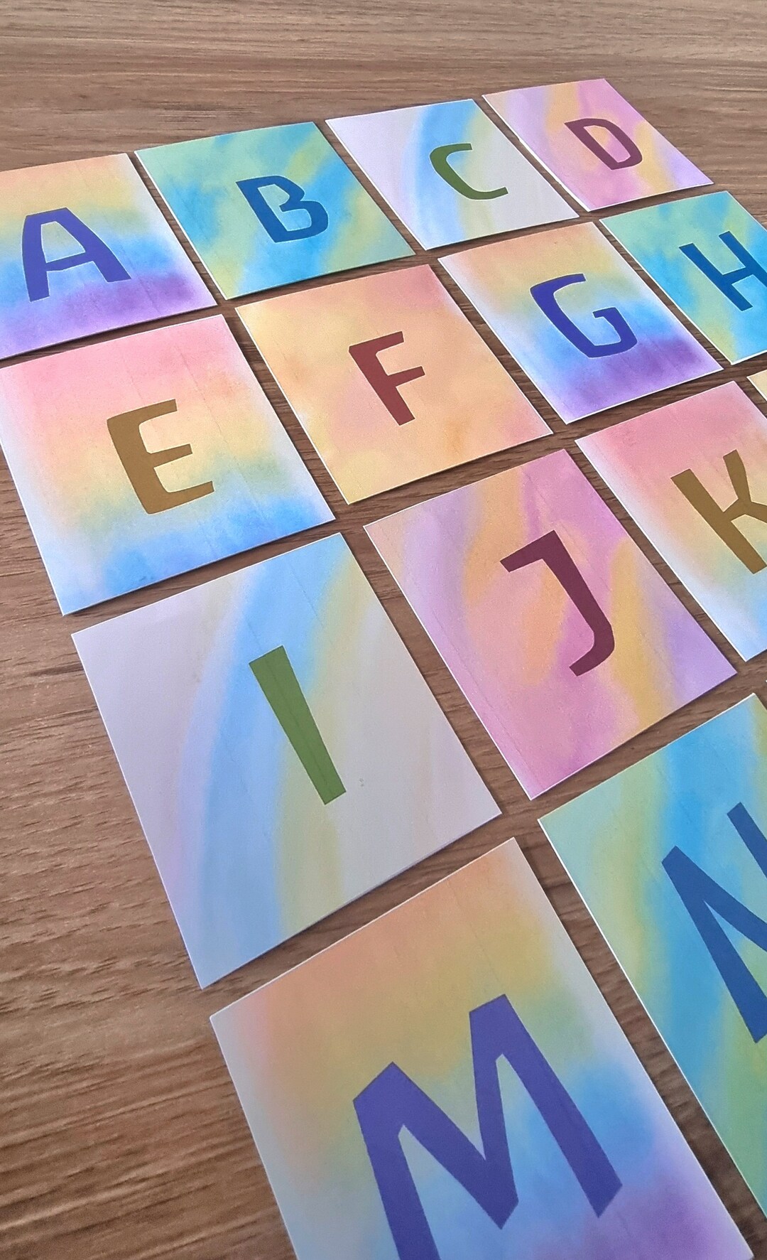 Watercolour Alphabet Flash Cards - Instant Download - Etsy