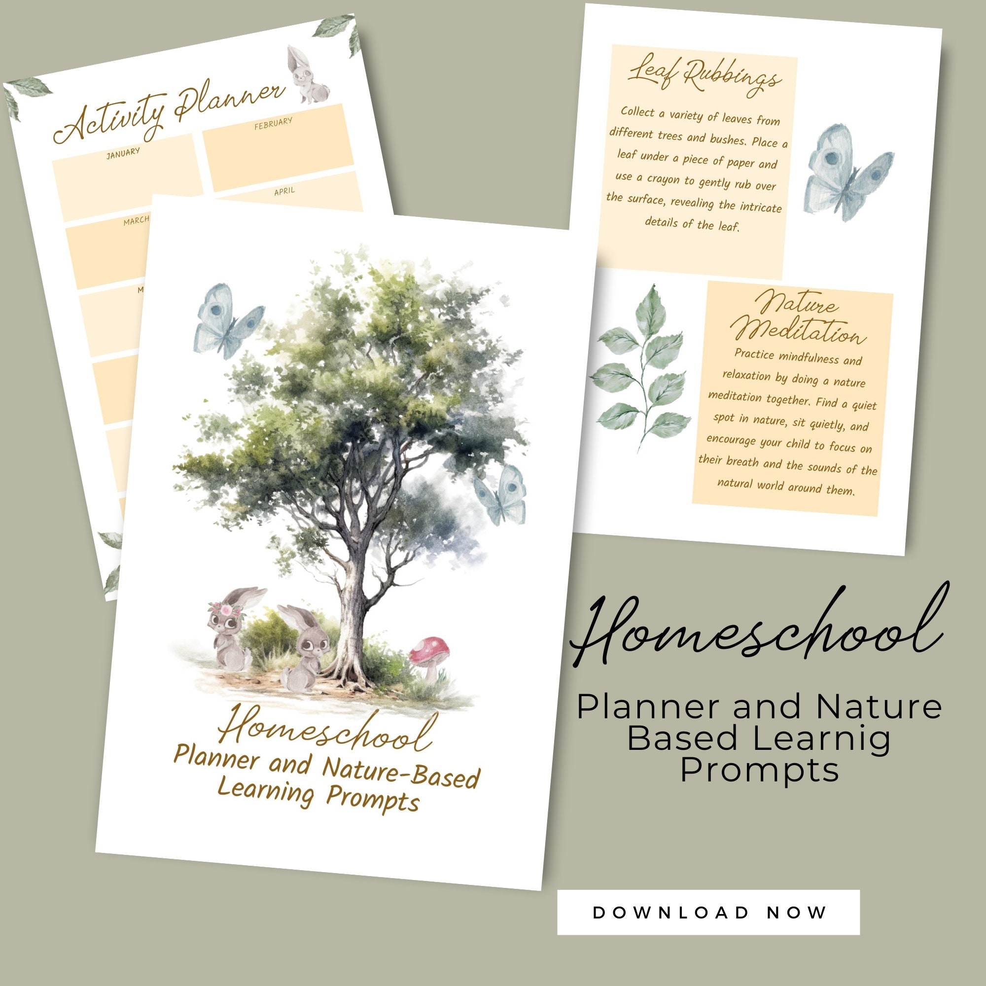 Homeschool Planner and Nature Based Learning Prompts - - Etsy