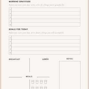 Daily Gratitude, Goal Setting, Reflection, Food/water Tracking and ...