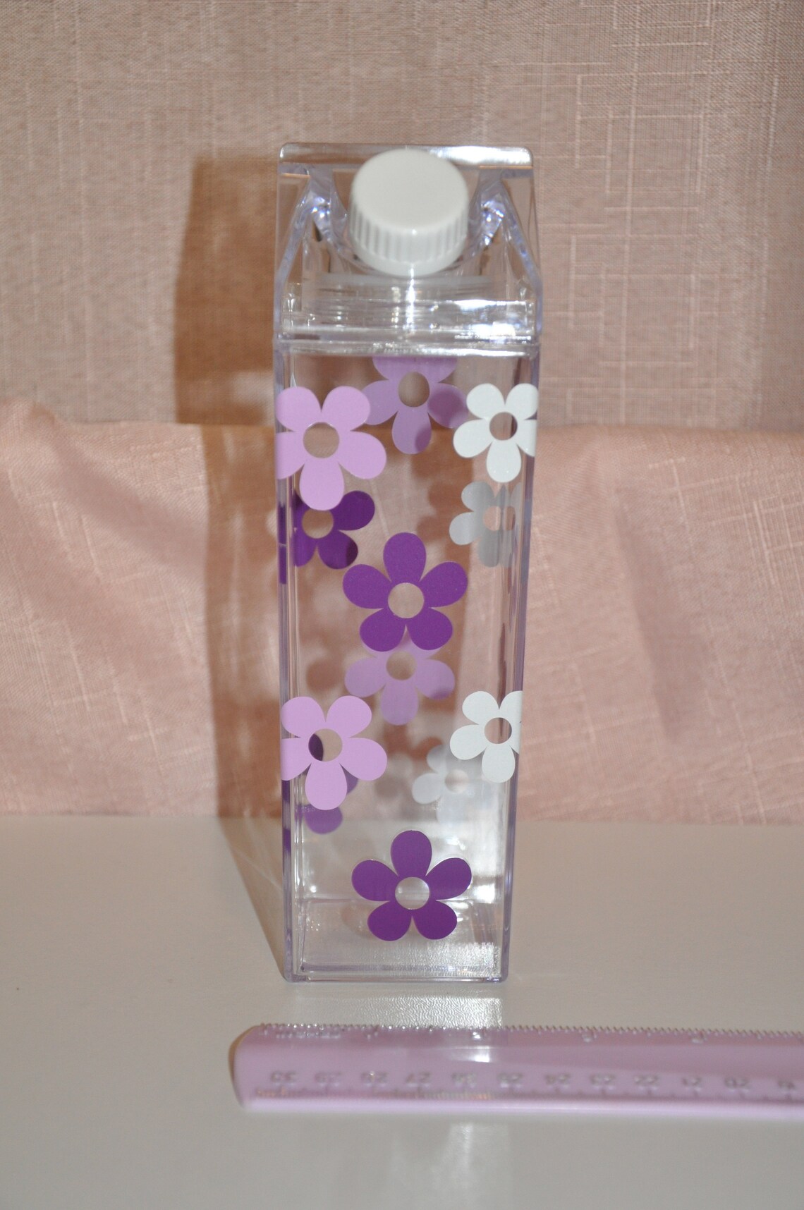 17oz Purple Daisies Milk Carton Water Bottle - Etsy