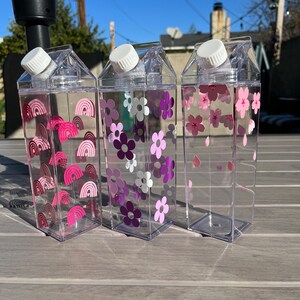 17oz Rainbow Milk Carton Water Bottle - Etsy