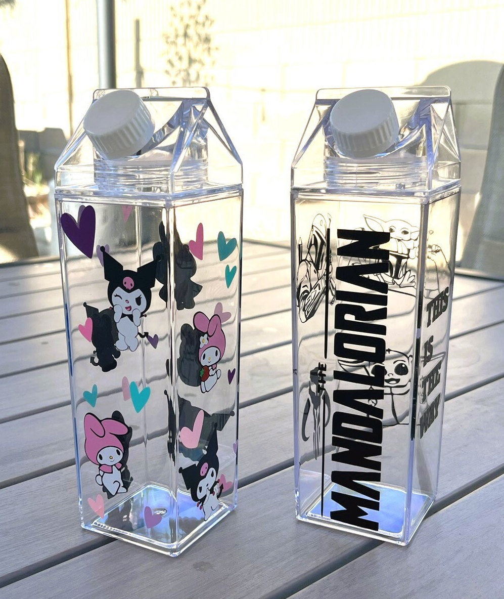 17oz Kuromi & My Melody Milk Carton Bottle | Cute Kuromi Cup | Sanrio ...