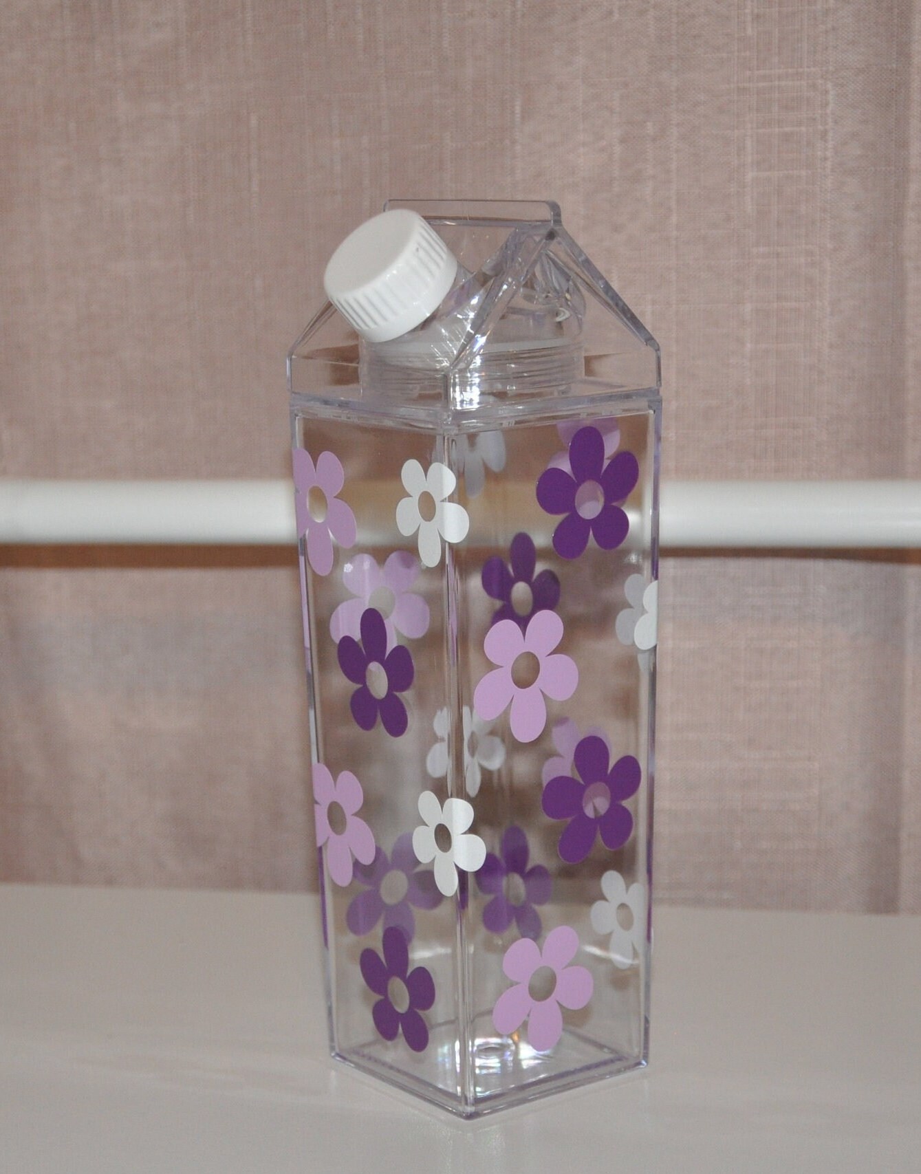 17oz Purple Daisies Milk Carton Water Bottle - Etsy
