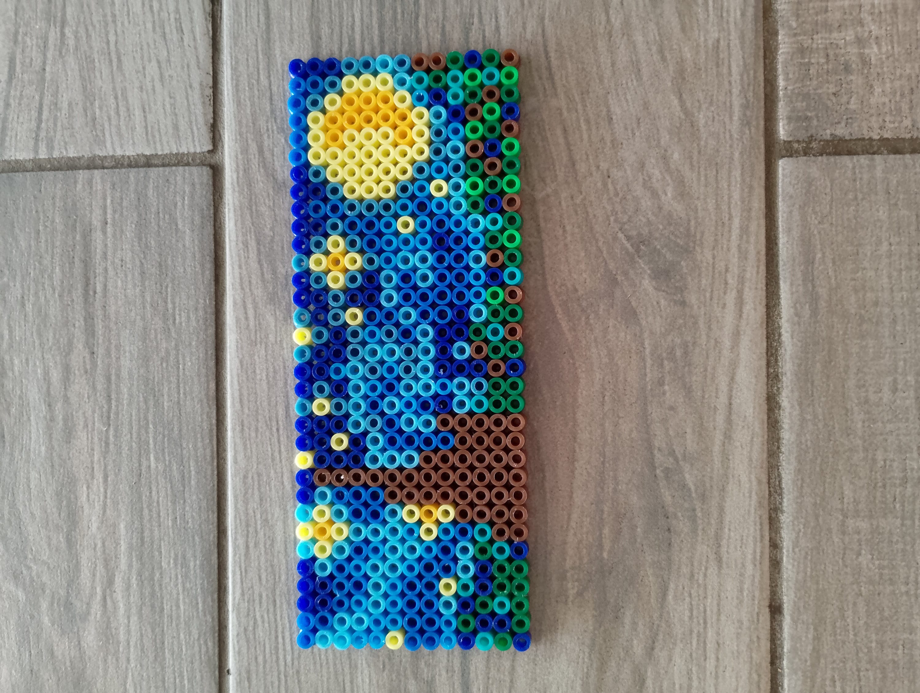 Handmade Starry Night Perler Bead Art – Van Gogh-inspired Design - Etsy