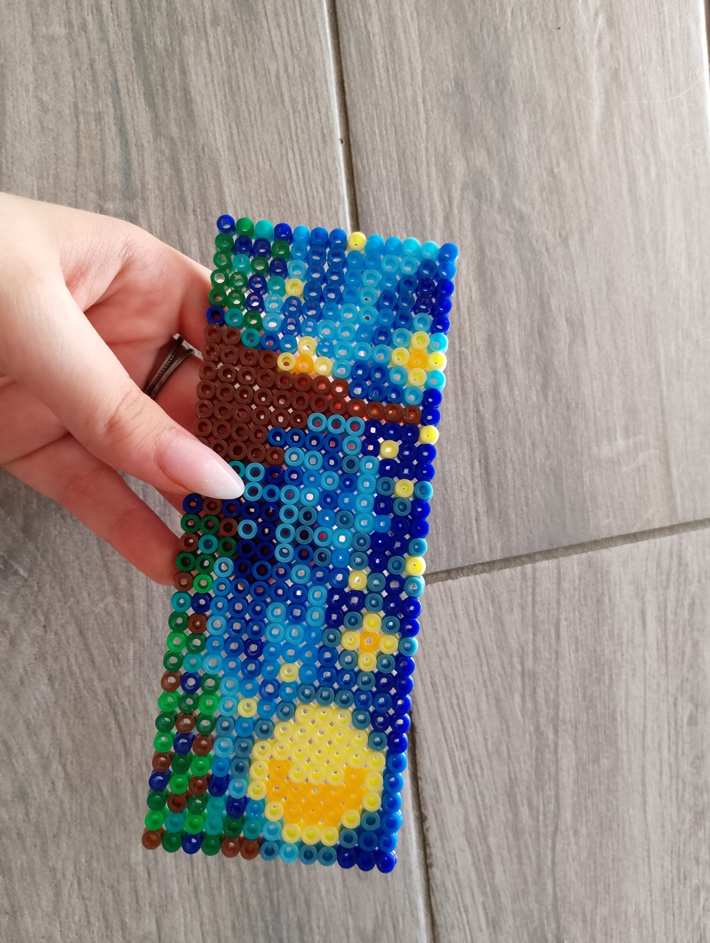 Handmade Starry Night Perler Bead Art – Van Gogh-inspired Design - Etsy