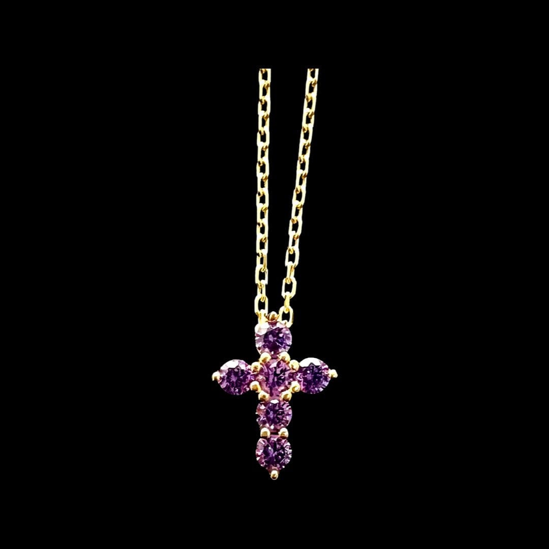 Amethyst Cross Necklace, Gold Cross Necklace, Womens Gold Necklace ...