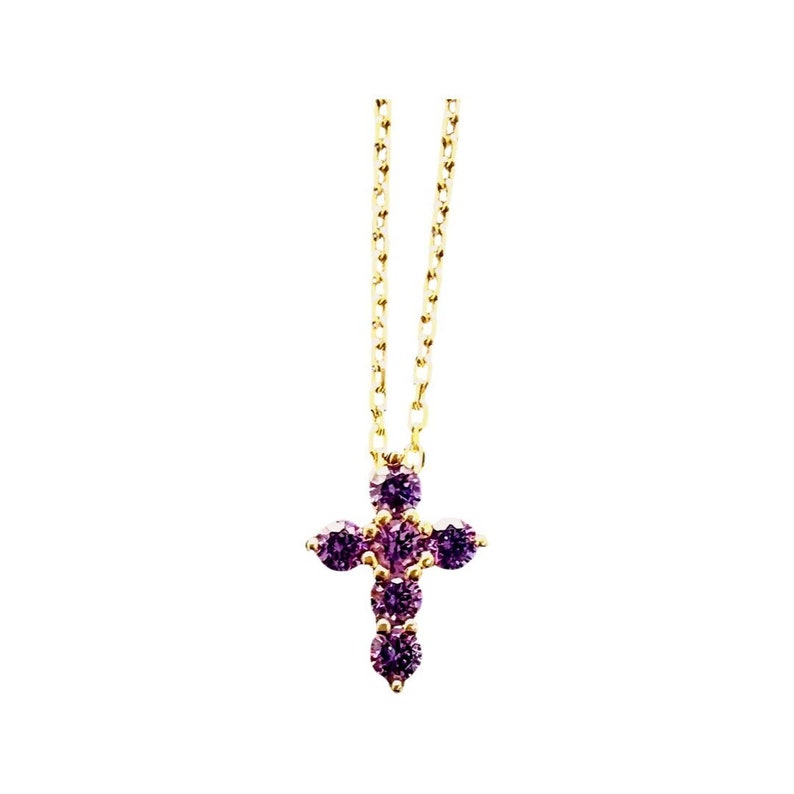 Amethyst Cross Necklace, Gold Cross Necklace, Womens Gold Necklace ...