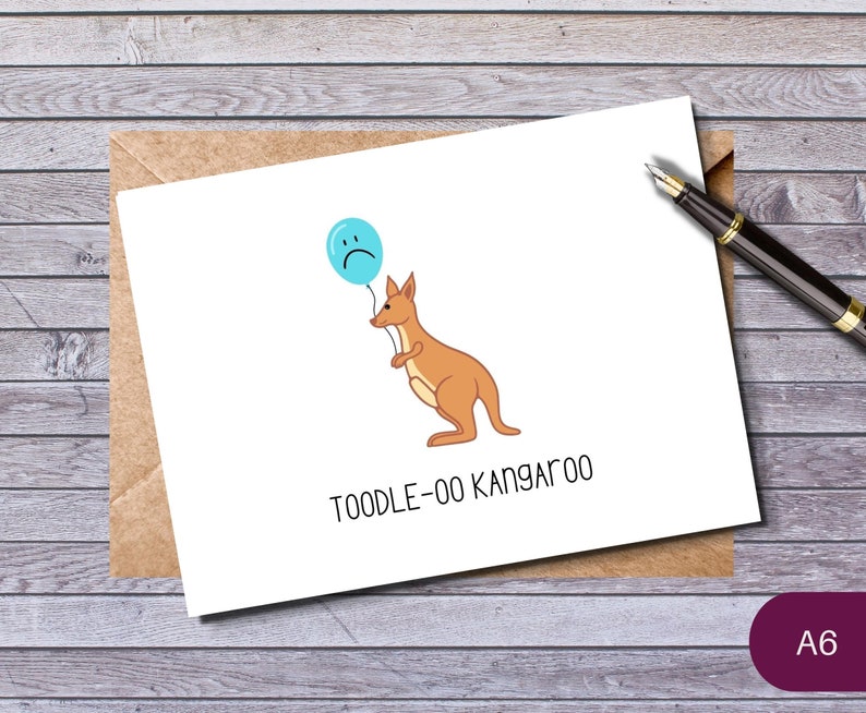 PRINTABLE Farewell Card, Good Luck Card, Australian Goodbye Card, Pun ...