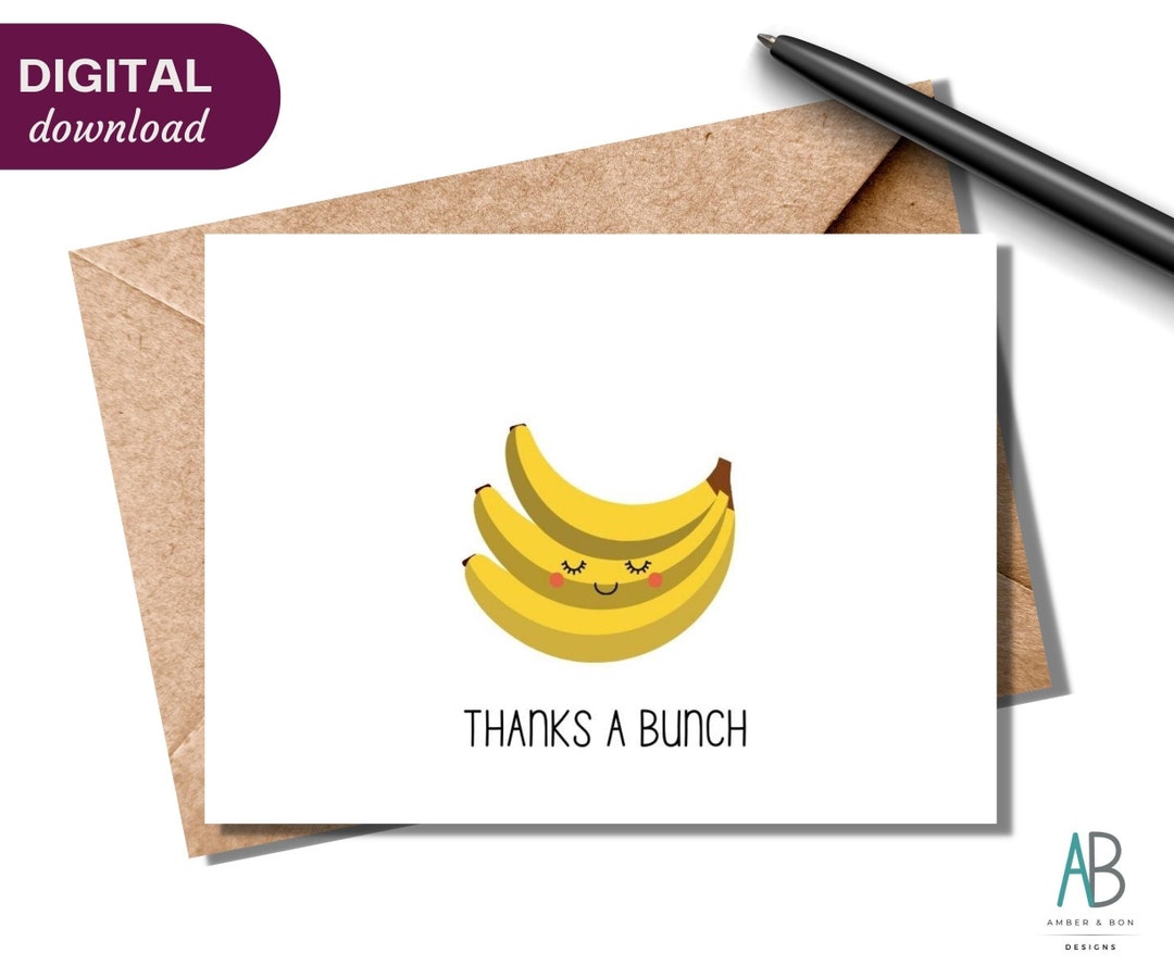 PRINTABLE Thank You Card, Thank You Note, Gratitude Card, Thanks a ...