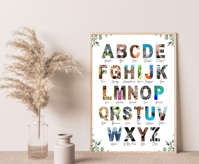 PRINTABLE Wild ABC Chart, Alphabet Chart, Preschool Classroom Decor ...