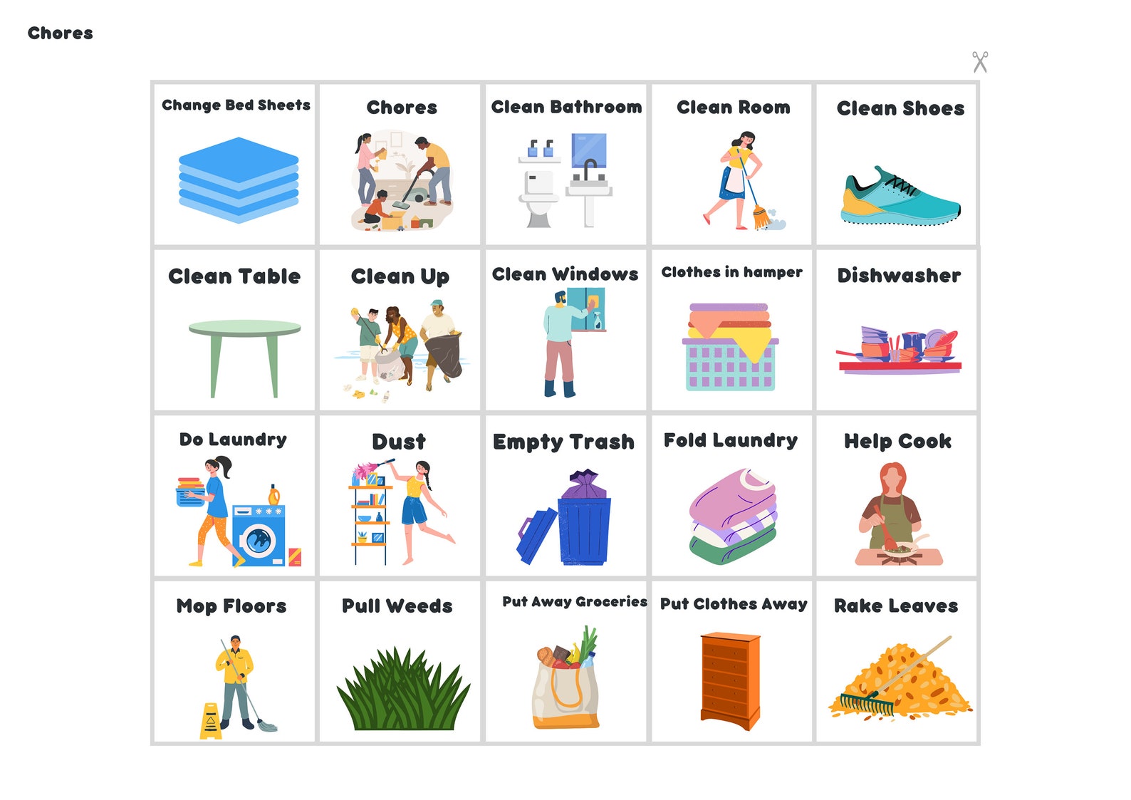 Daily Visual Routine Chart With Cards Morning Afternoon Evening ...