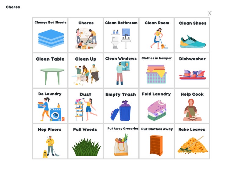Daily Visual Routine Chart With Cards Morning Afternoon Evening ...