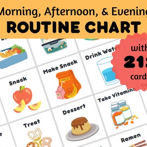 Daily Visual Routine Chart With Cards Morning Afternoon Evening ...