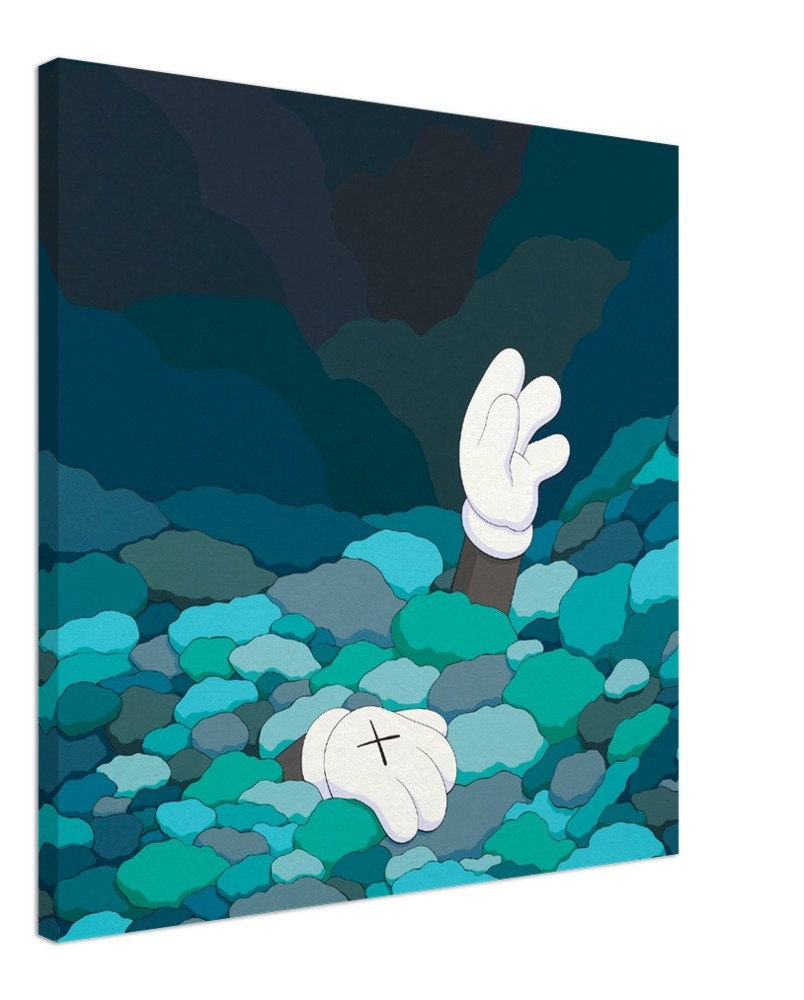 Blue Kaws Hands Canvas Wall Art / Modern Pop Art / Hypebeast - Etsy