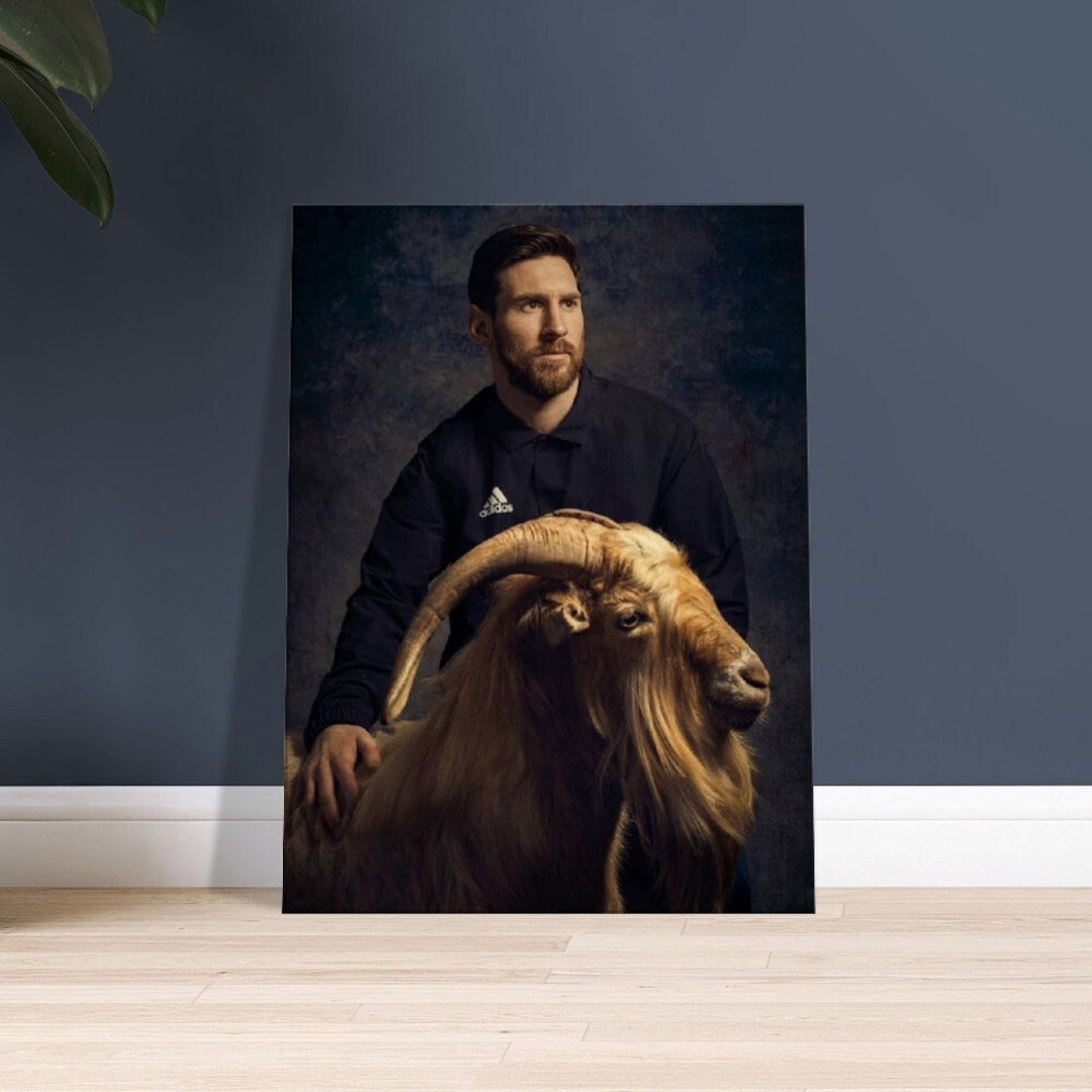 Lionel Messi Goat Canvas Wall Art / Messi Canvas Art / Leo Messi Wall ...