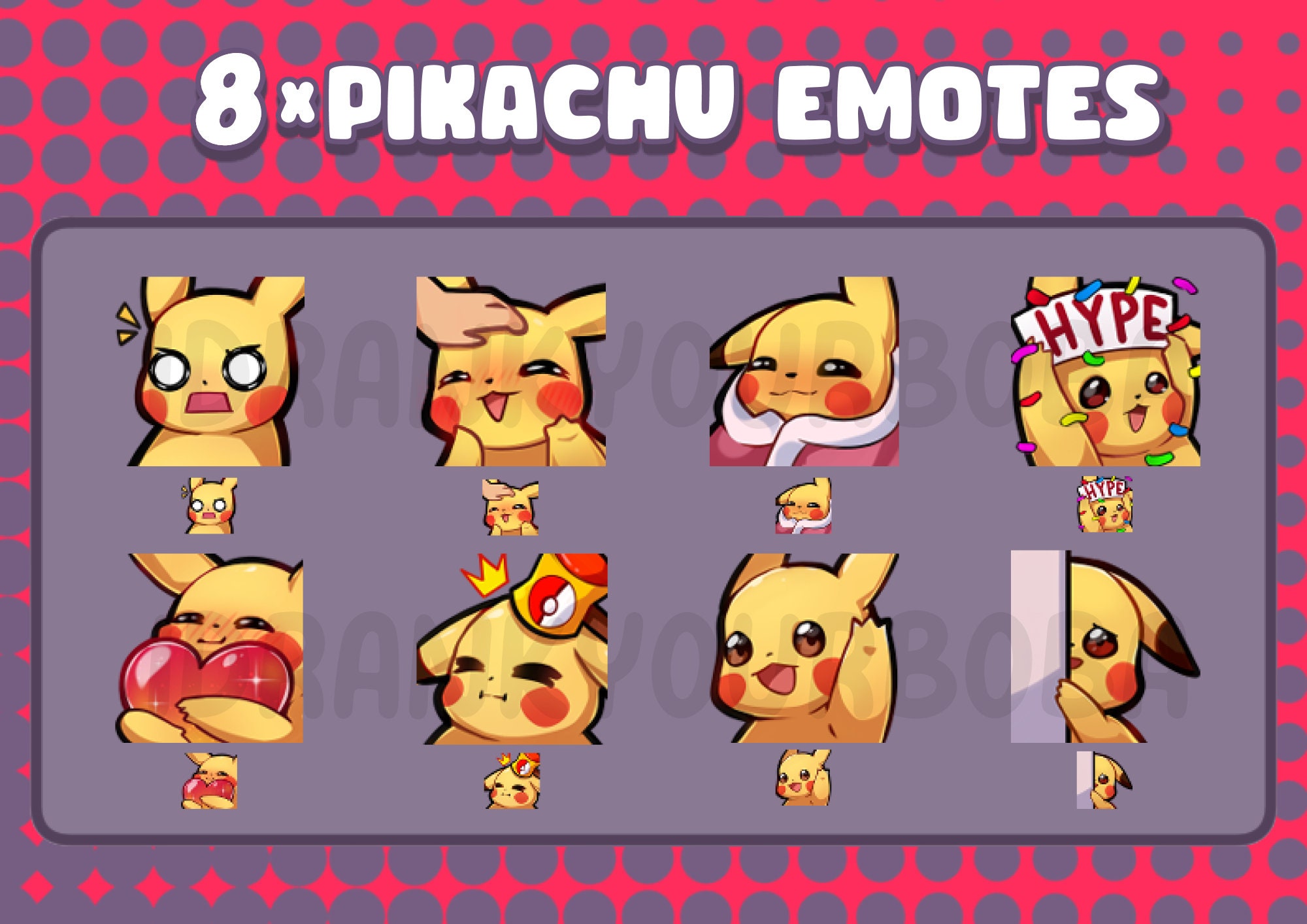 Twitch Discord Emotes Cute Pokemon Pikachu / Shock Pat Cozy - Etsy