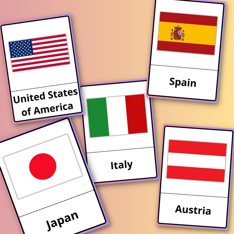 197 Country Flags Flashcards - Etsy Canada
