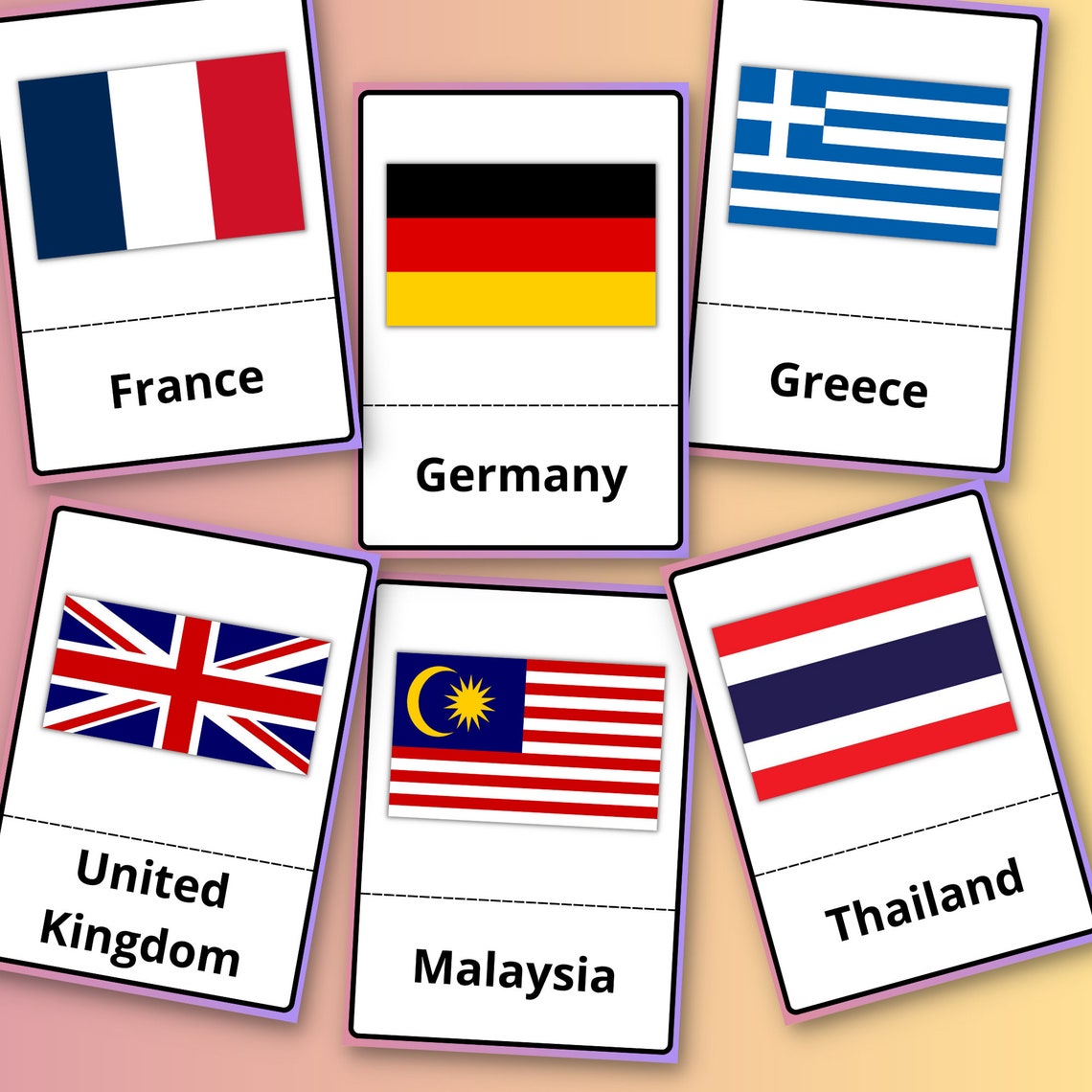 197 Country Flags Flashcards - Etsy Canada