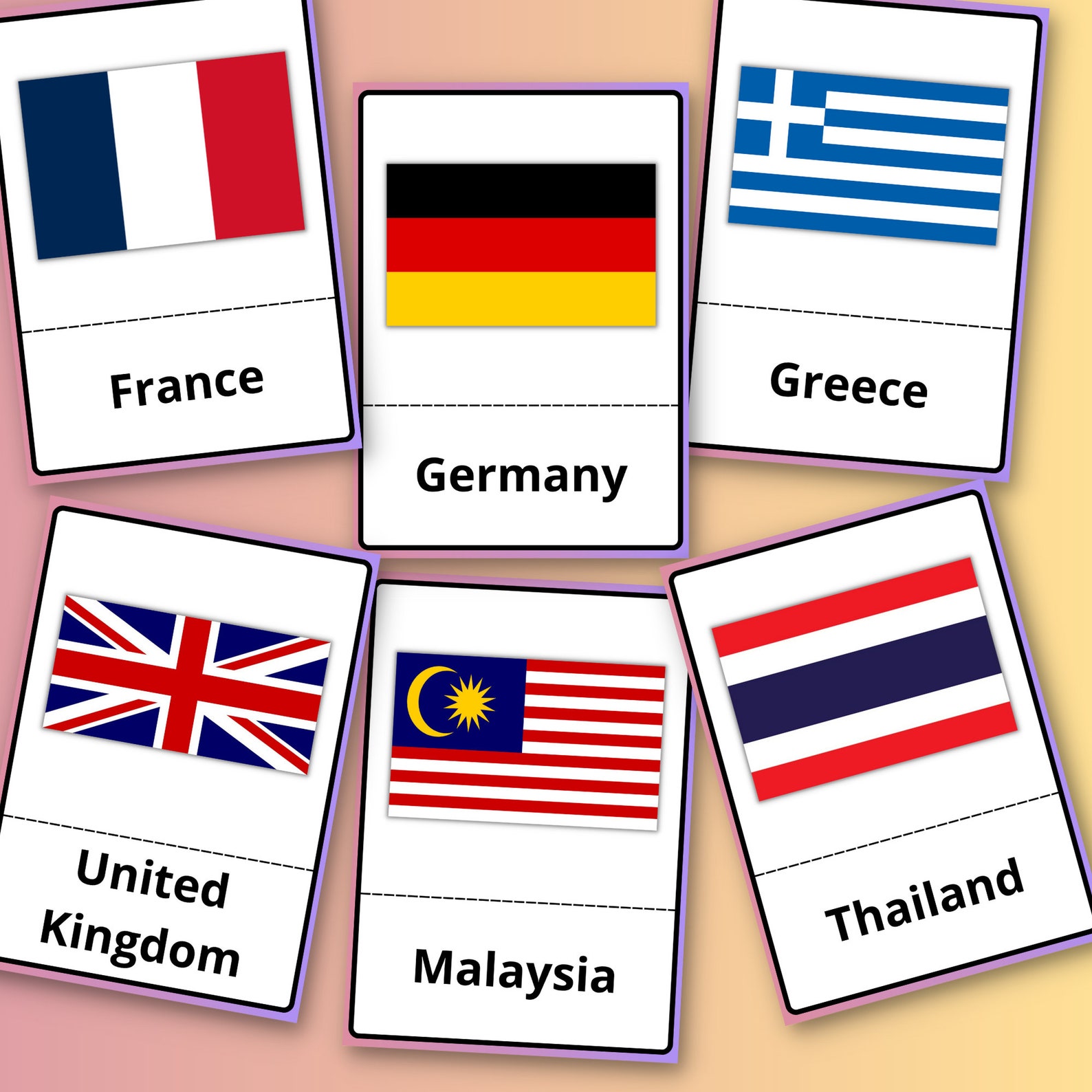 197 Country Flags Flashcards - Etsy UK