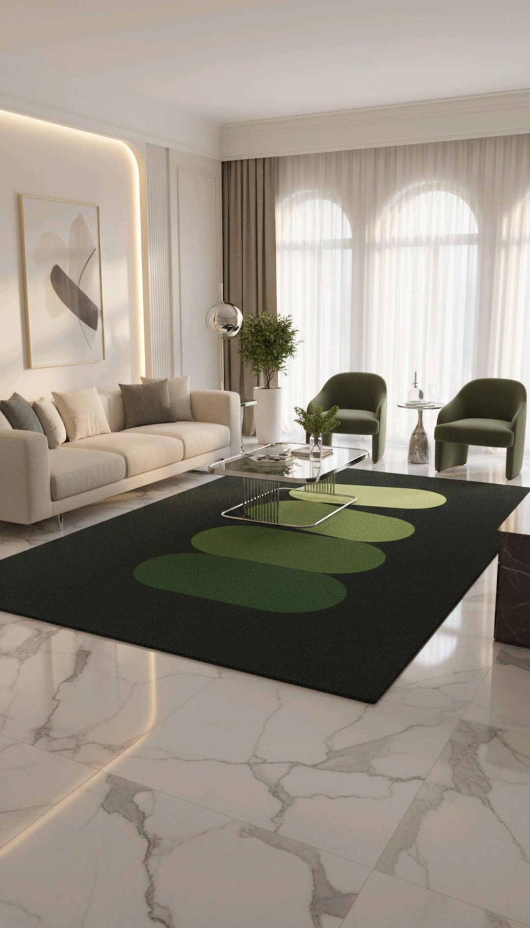 Modern Black & Green Abstract Rug – Hand Tufted Custom Area Carpet ...