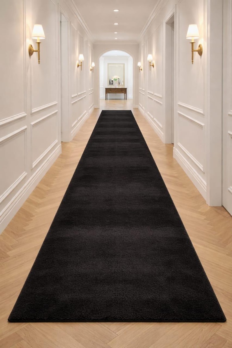 Hand Tufted Black Wool Stair Runner – Elegant Home Decor - Etsy