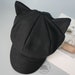 Vintage Black Cat Ear Octagonal Hats, Cute Cat Design Hat for Women ...