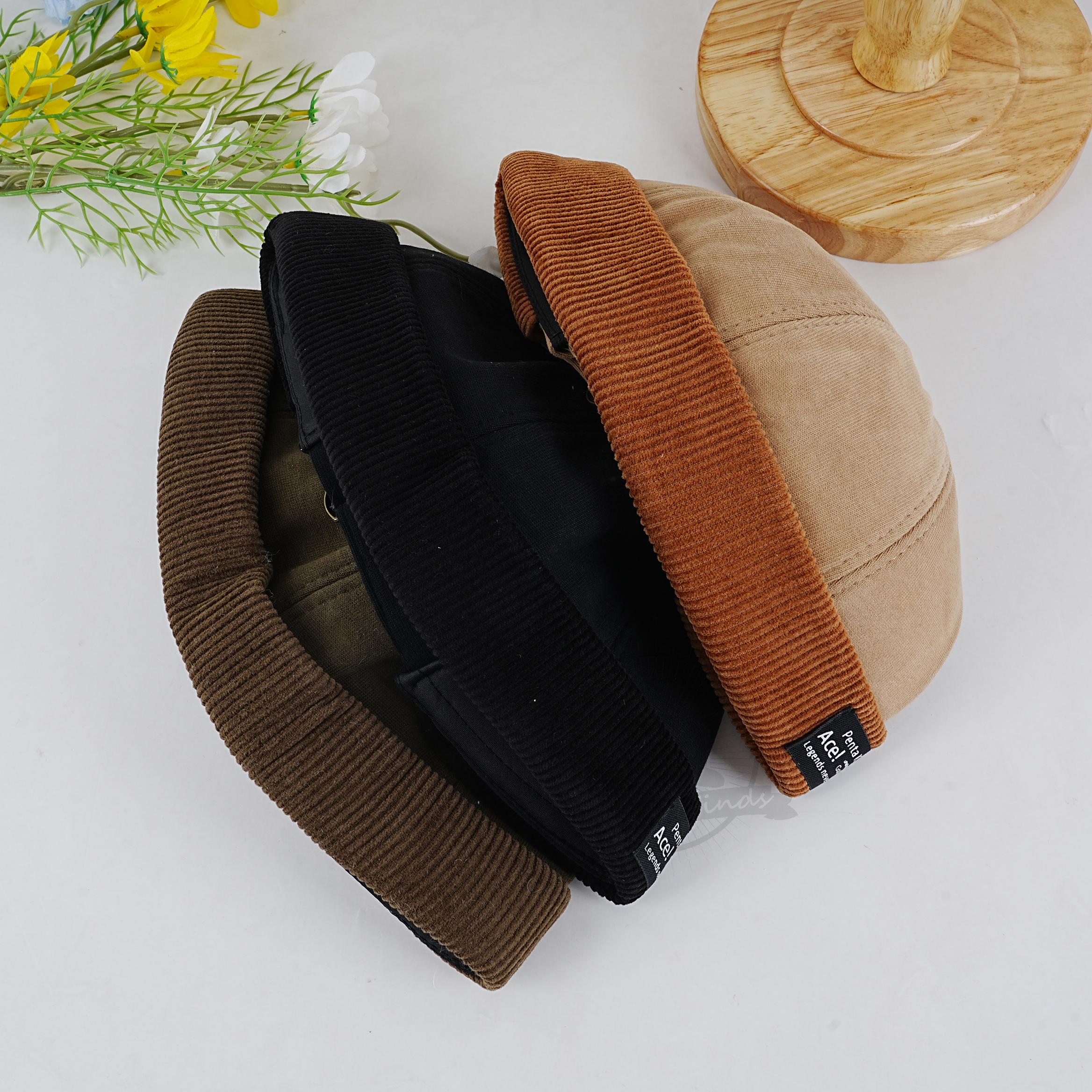 5 Color Vintage Brimless Docker Hats, Japanese Beanie Hat for Men&women ...