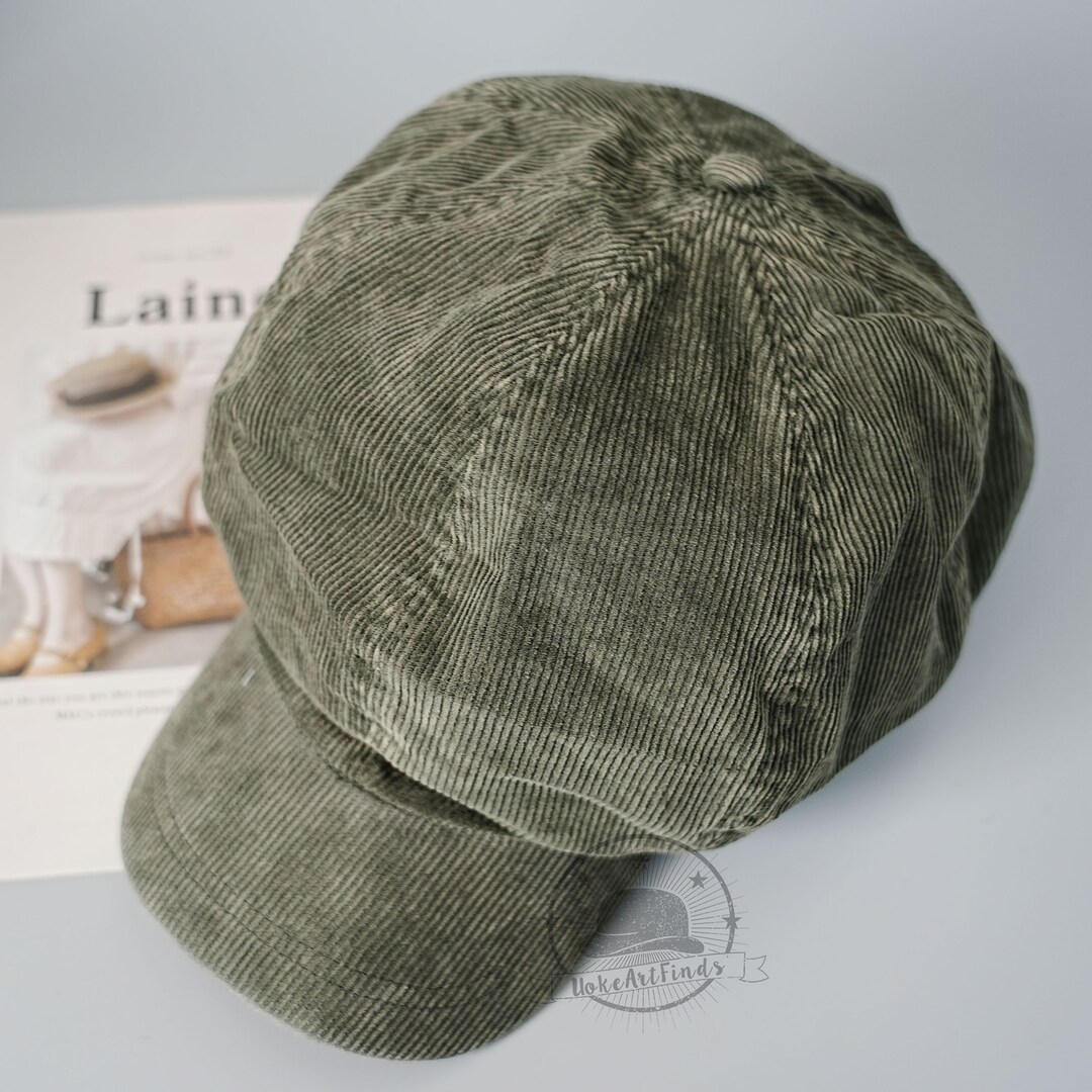 Retro Army Green Corduroy Octagonal Hats Autumn Winter Newboy - Etsy