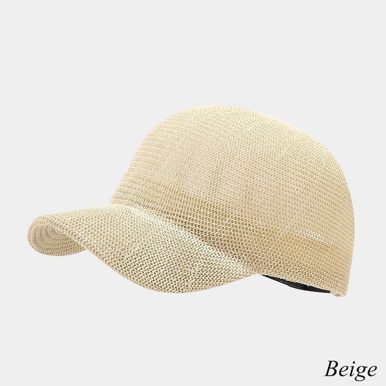 3 Color Fashion Solid Color Straw Baseball Caps, Summer Breathable Hats ...