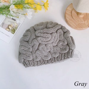 4 Color Funny Brain Wool Hats, Handmade Knitted Brain Beanie Hats ...