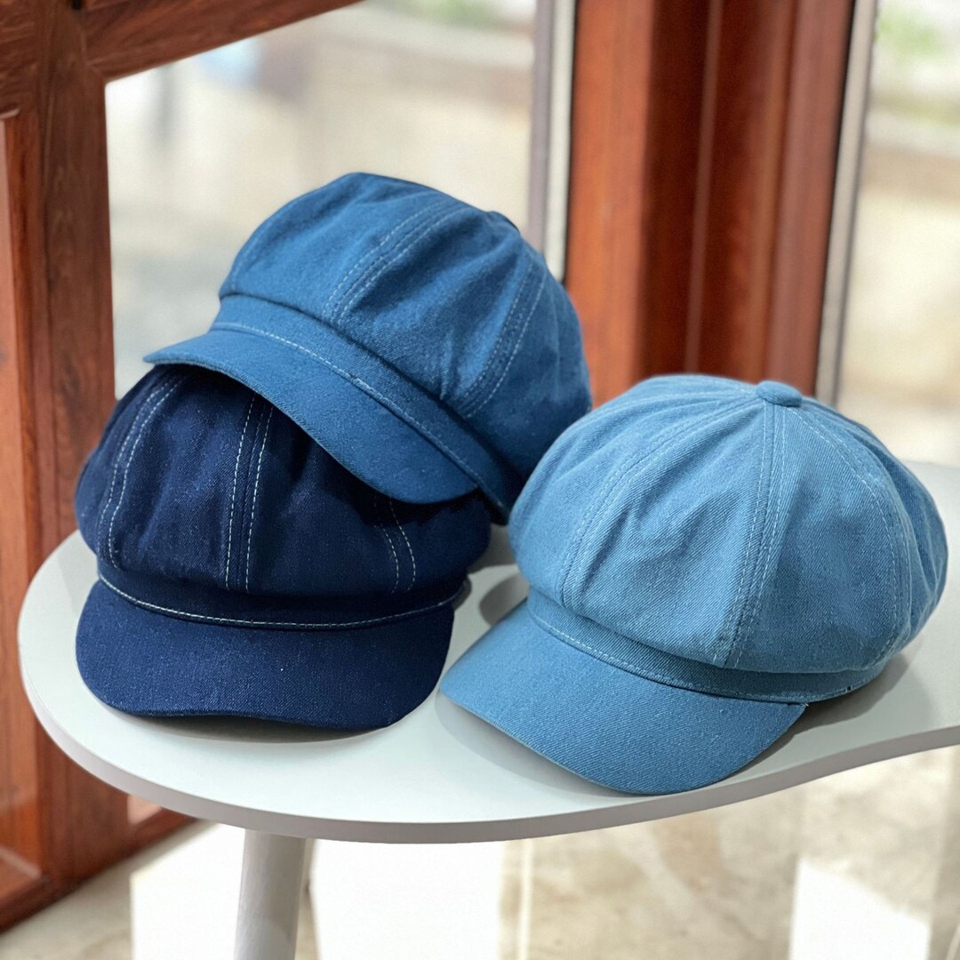 3 Color Women Denim Octagonal Hats Spring Summer Newsboy - Etsy