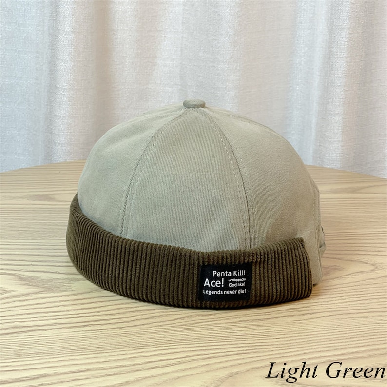 5 Color Vintage Brimless Docker Hats, Japanese Beanie Hat for Men&women ...