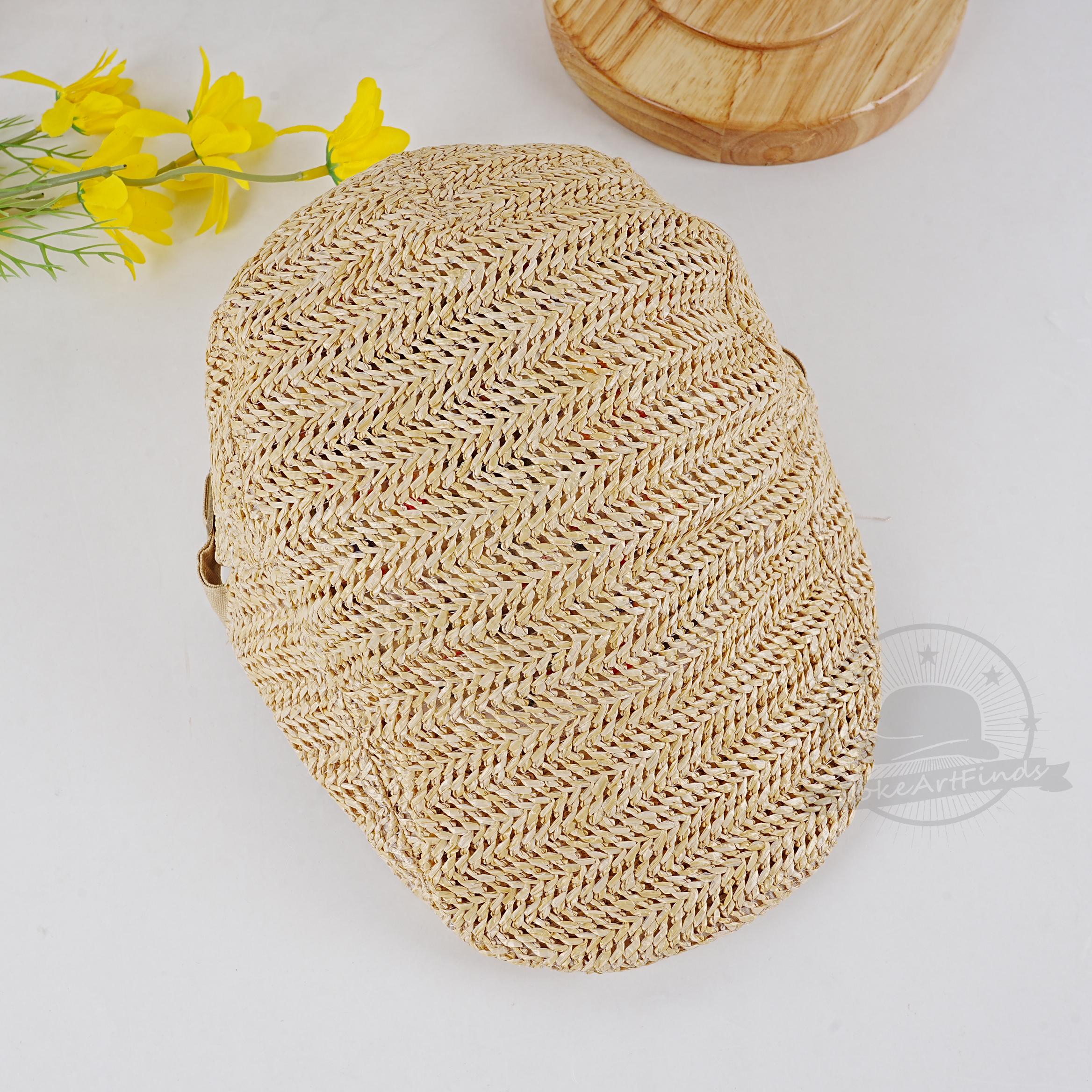 Vintage Straw Flat Caps, Irish Flat Caps, Summer Breathable Straw Hats ...