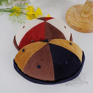 3 Color Fashion Three-toned Corduroy Docker Caps, Japanese Stitching ...