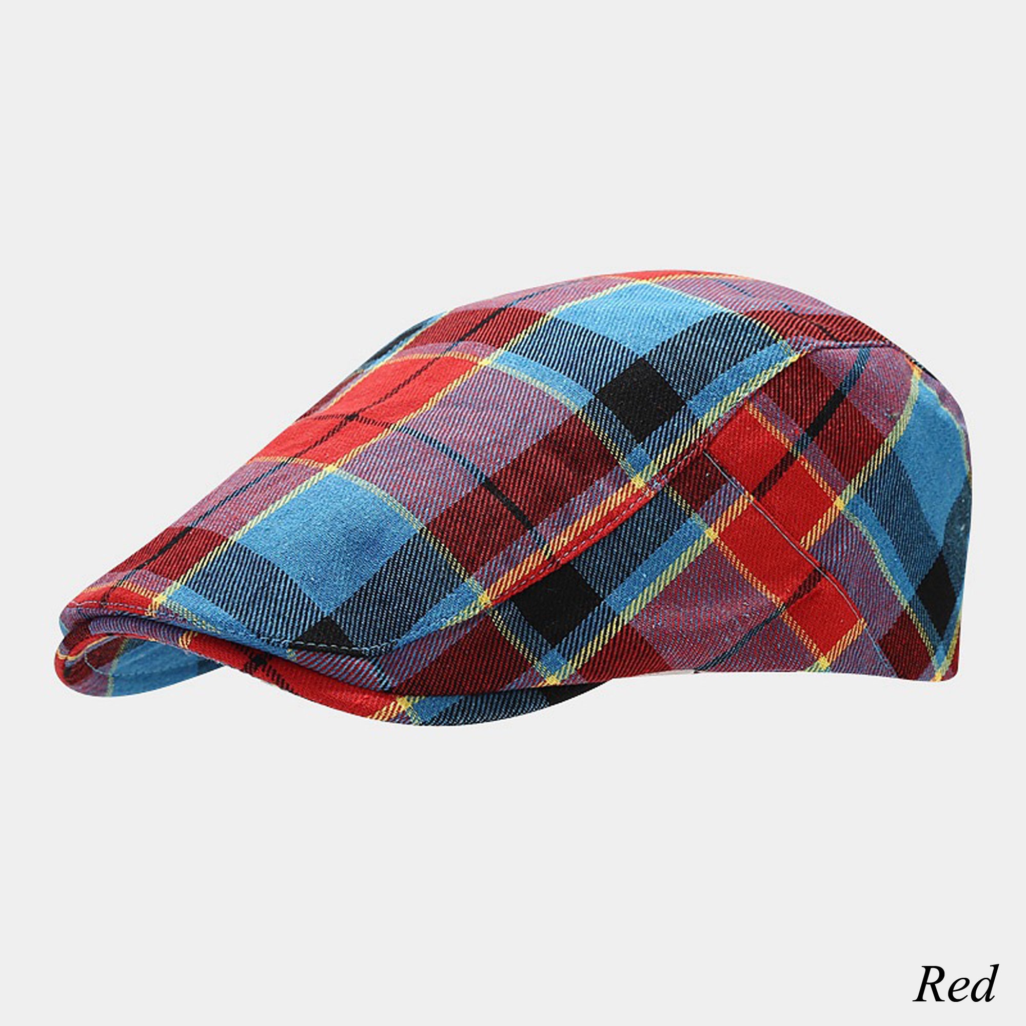 7 Color Classic Plaid Flat Caps, Traditional Ivy Caps for Men and Women ...