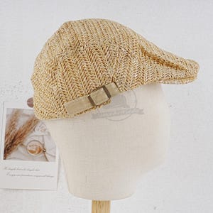 Vintage Straw Flat Caps, Irish Flat Caps, Summer Breathable Straw Hats ...