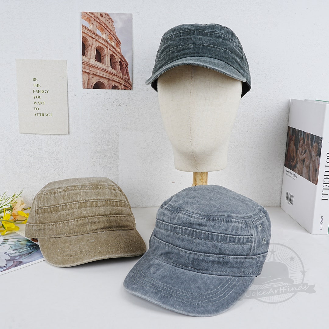 Vintage Washed Military Caps, Retro Summer Sunproof Hats, Camper Hats ...
