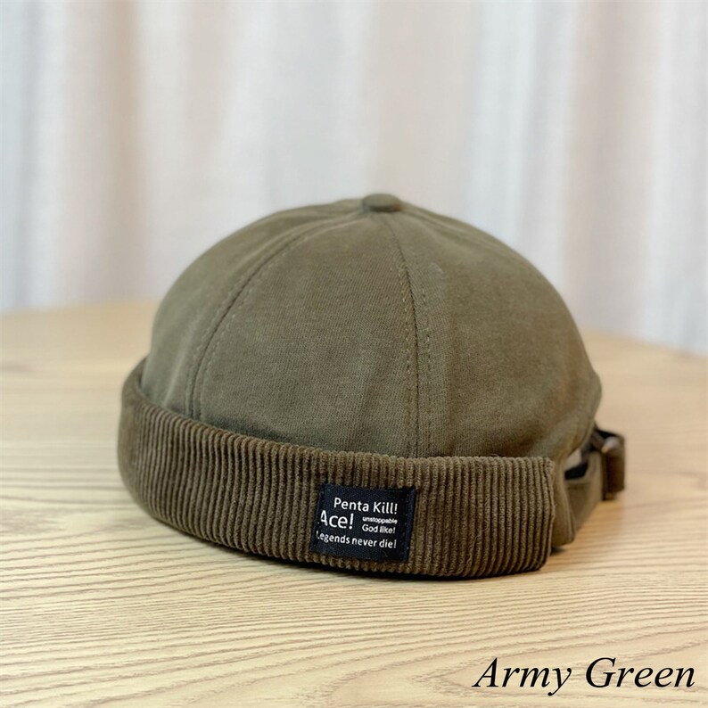 5 Color Vintage Brimless Docker Hats, Japanese Beanie Hat for Men&women ...