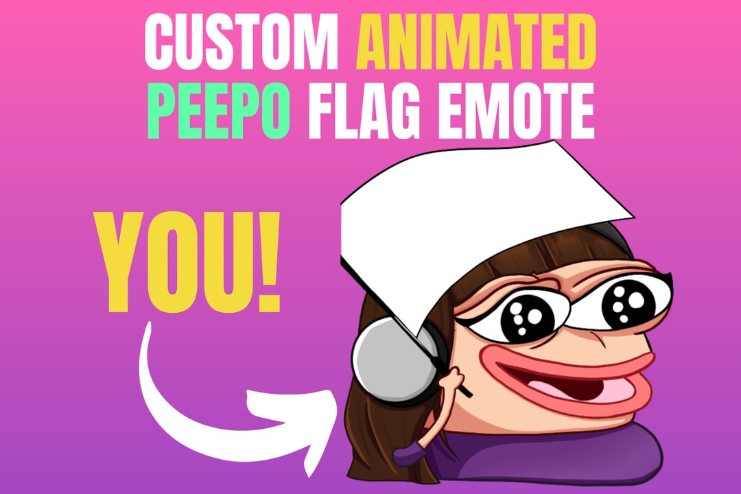 CUSTOM ANIMATED Peepo / Pepe Flag Emote NEW Twitch Emote - Etsy
