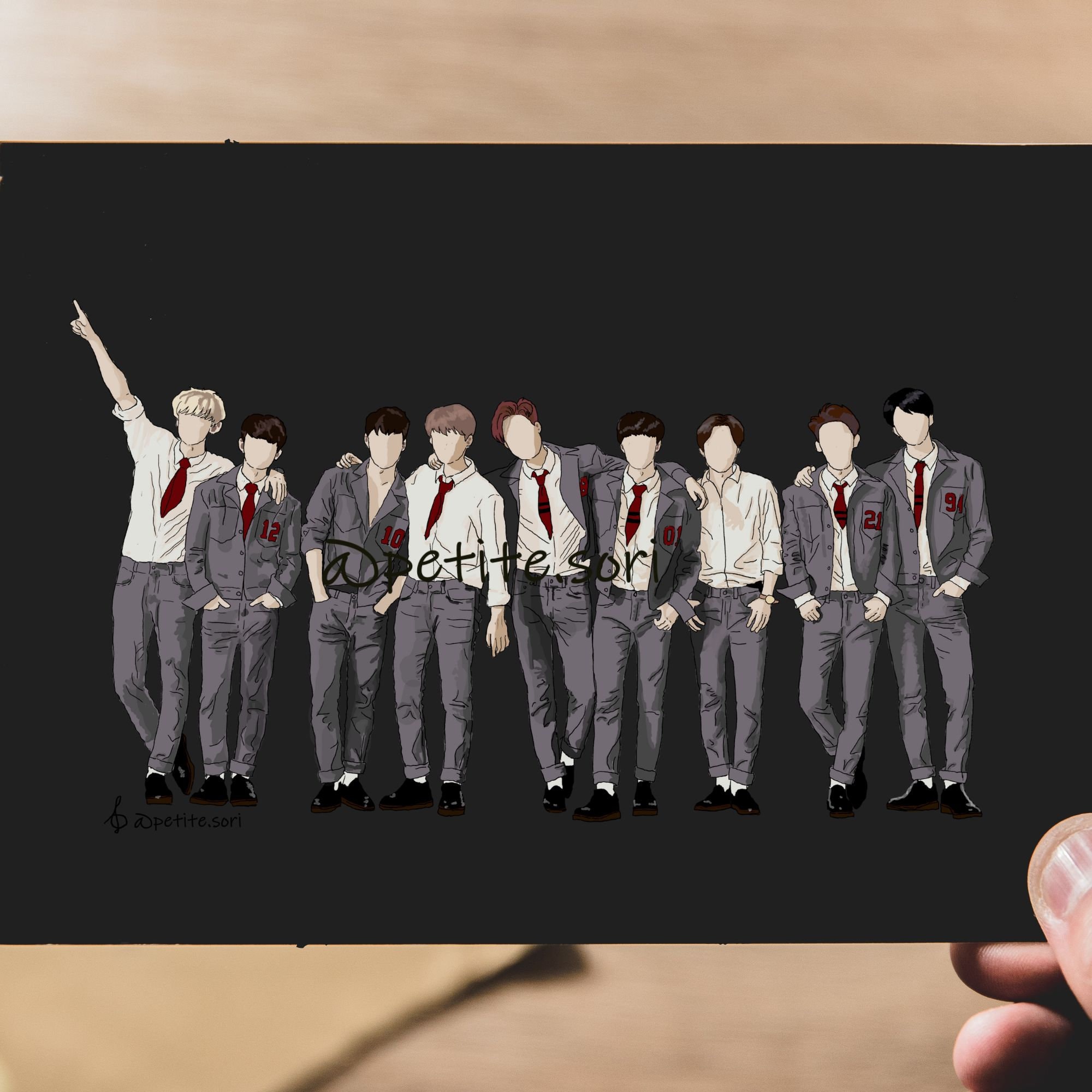 Kpop EXO Printable Digital Wall Art, Fanart Digital Download, Aesthetic ...
